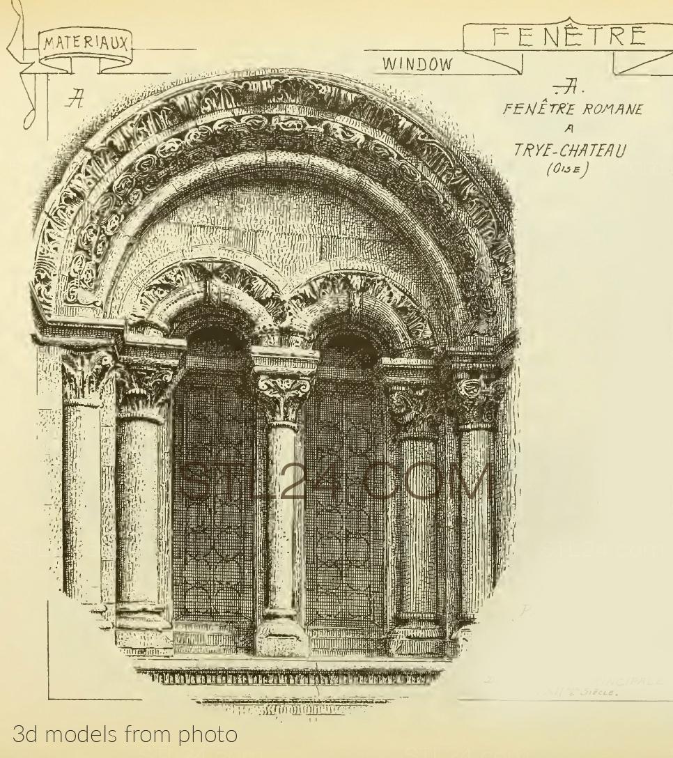 Carved Windows - WINDOW_0129 - | 3D model 3DSMAX / OBJ / STL. 3D stl ...