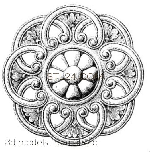 Rosettes - ROSETTE_2075 - | 3D model 3DSMAX / OBJ / STL. 3D stl model ...