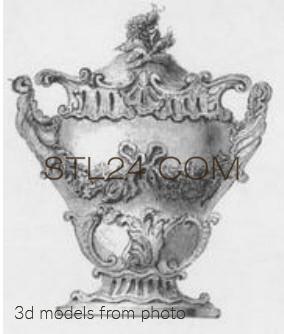 Urns - URN_0104 - | 3D model 3DSMAX / OBJ / STL. 3D stl model for CNC
