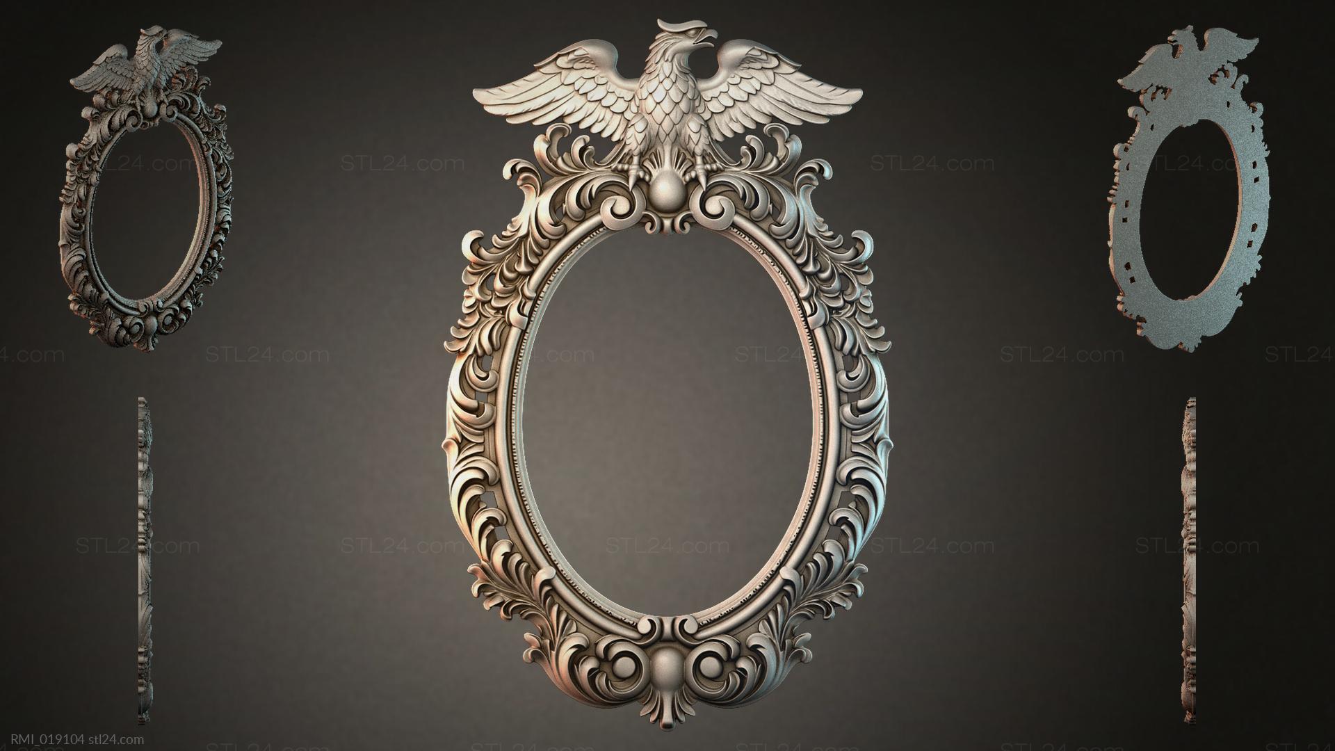 Decorative frames, framing - Oval frame with eagle and scrolls, RMI ...
