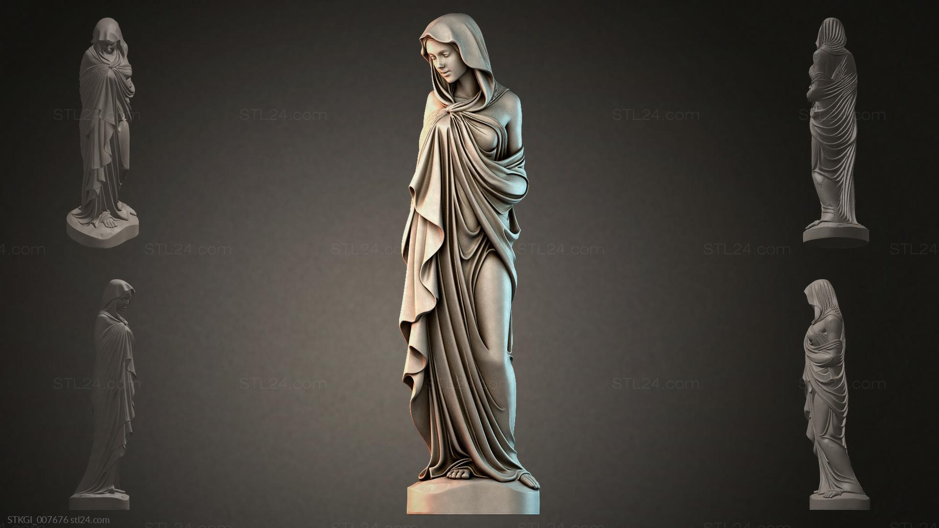 Statues of girls - STKGI_007676. 3D stl model for CNC