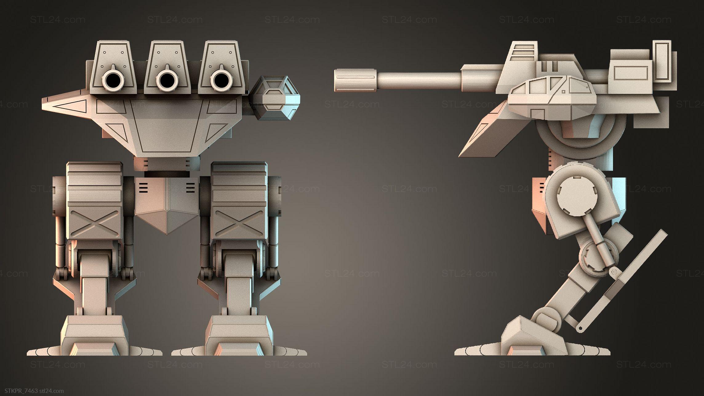 Figurines simple - Robot Battle Machine, STKPR_7463. 3D stl model for CNC